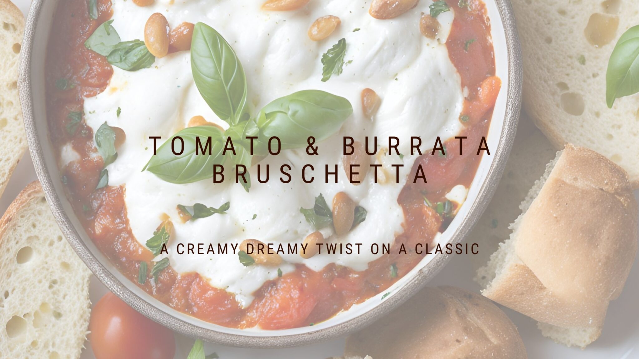 Roasted Tomato & Burrata Bruschetta with Pine Nuts & Basil - Keeports ...
